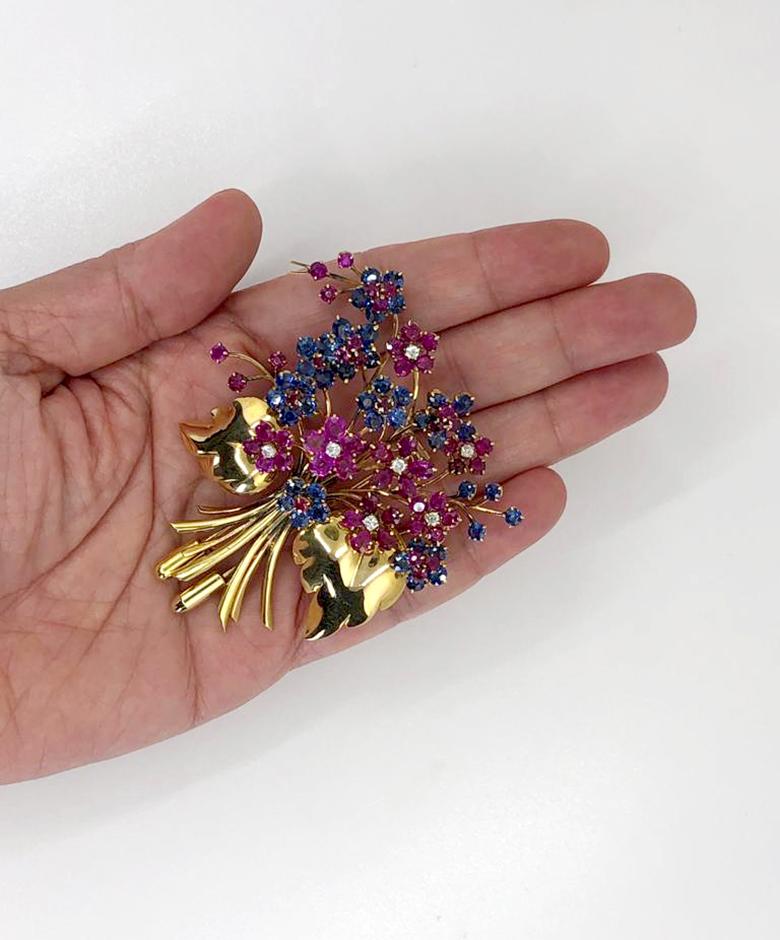 Van Cleef and Arpels Yellow and Rose Gold Bouquet Hawaii Early Clip ...