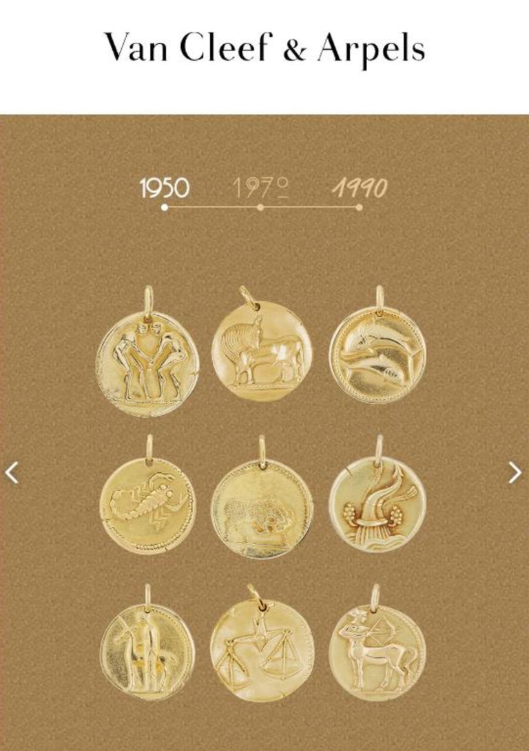 Van Cleef and Arpels by Georges L'enfant Pisces Large Gold Zodiac Pendant For Sale at 1stDibs