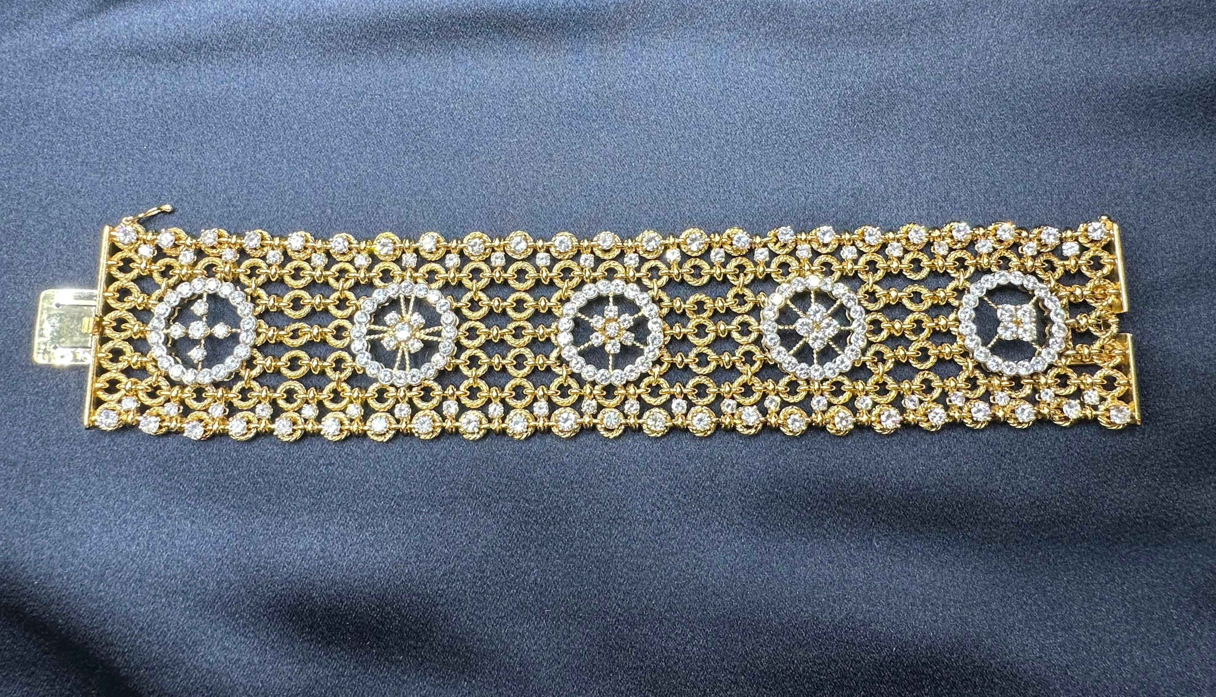 Van Cleef and Arpels, Circa 1970's, Gold and Diamond Bracelet For Sale ...