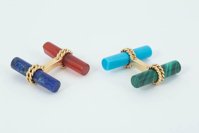 Van Cleef and Arpels, Colored Stone Baton Set in 18 Carat Gold, circa ...