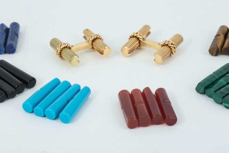 Van Cleef and Arpels, Colored Stone Baton Set in 18 Carat Gold, circa ...