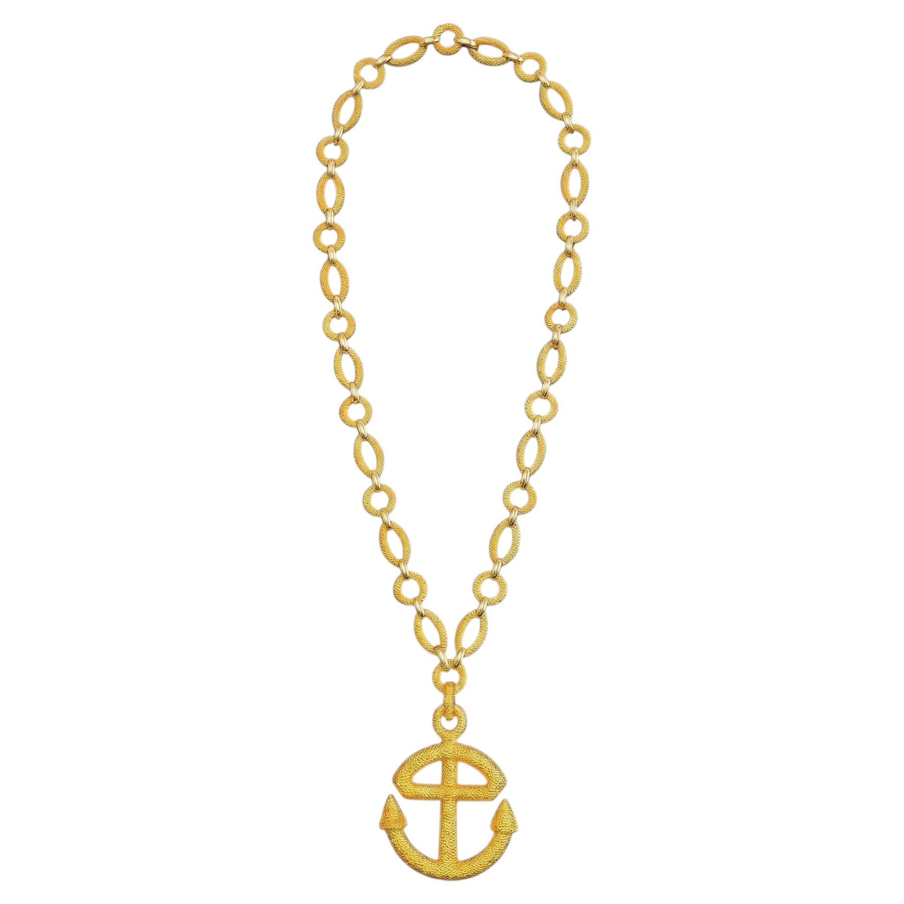 Van Cleef and Arpels Convertible Anchor Sautoir Necklace, 18K Gold ...