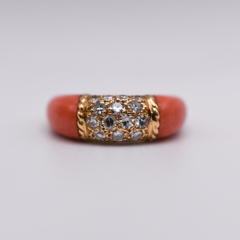Van Cleef and Arpels Coral and Diamond ‘Philippine’ Ring For Sale at ...