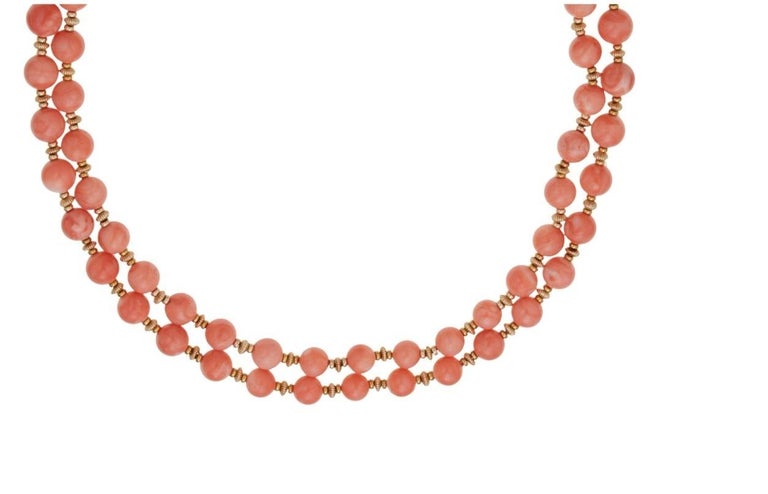 Van Cleef and Arpels Coral Bead Necklace For Sale at 1stDibs