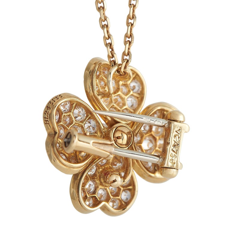Van Cleef and Arpels Cosmos 18K Yellow Gold 1.57ct Diamond Medium ...