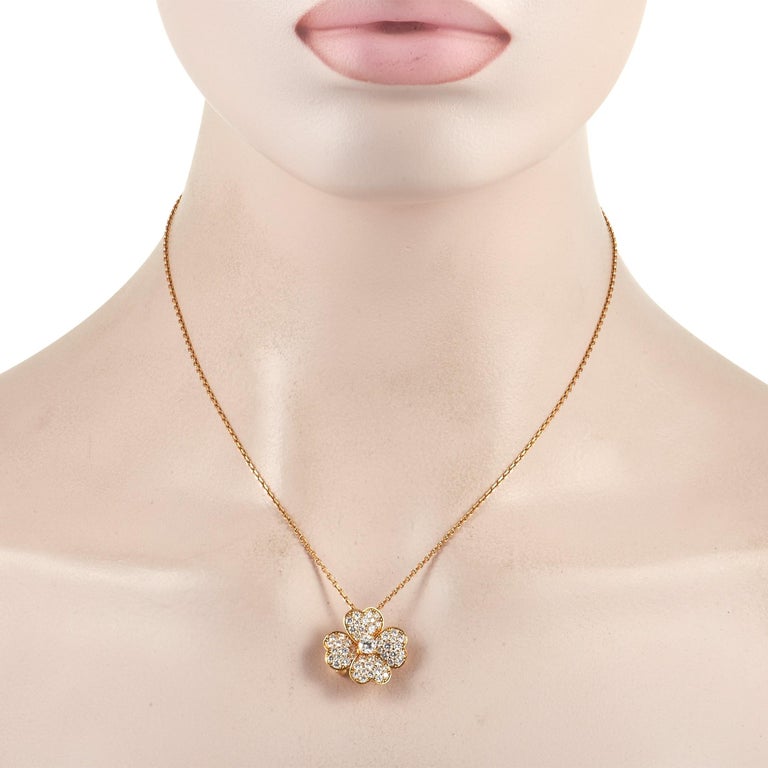 Van Cleef and Arpels Cosmos 18K Yellow Gold 1.57ct Diamond Medium ...