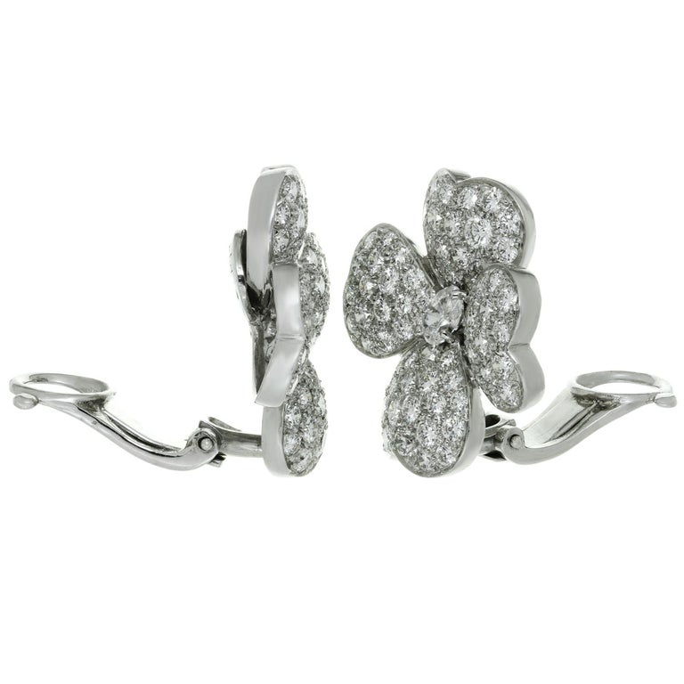 Van Cleef and Arpels Cosmos Diamond Platinum Large Model Clip-On ...