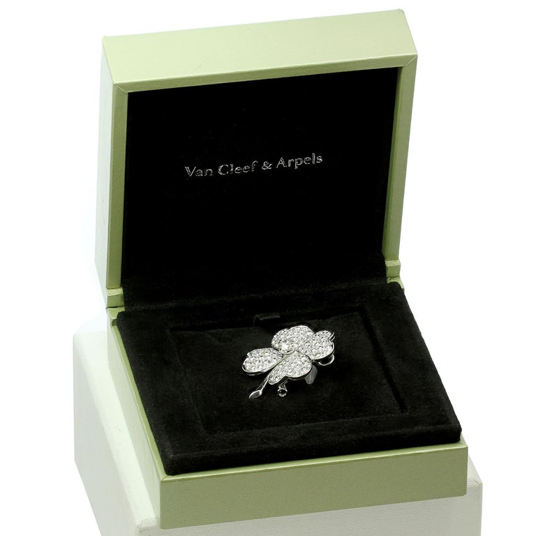 Van Cleef and Arpels Cosmos Diamond White Gold Medium Pendant Brooch ...
