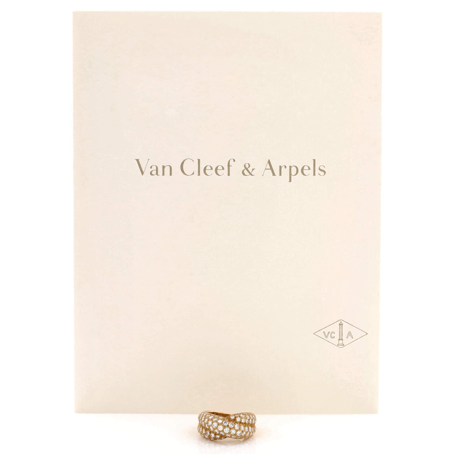 Van Cleef and Arpels Crossover Ring 18K Yellow Gold with Diamonds For ...
