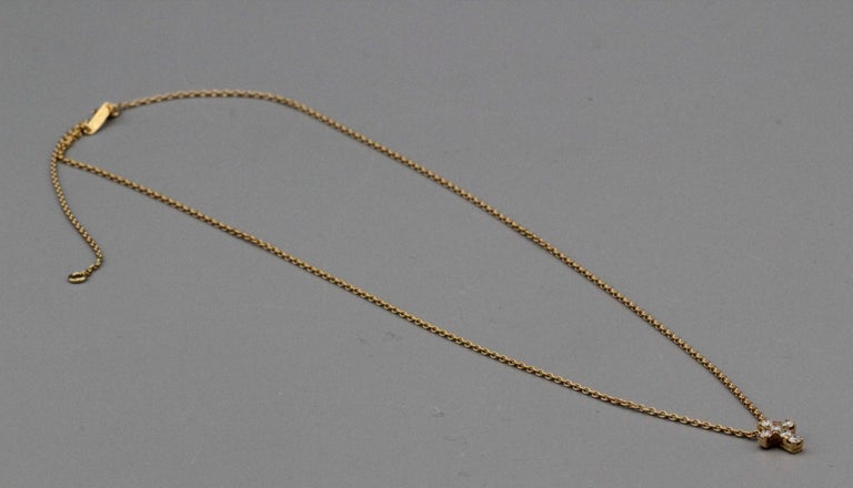 Van Cleef and Arpels Diamond 18k Gold Cross Pendant Necklace at 1stDibs ...
