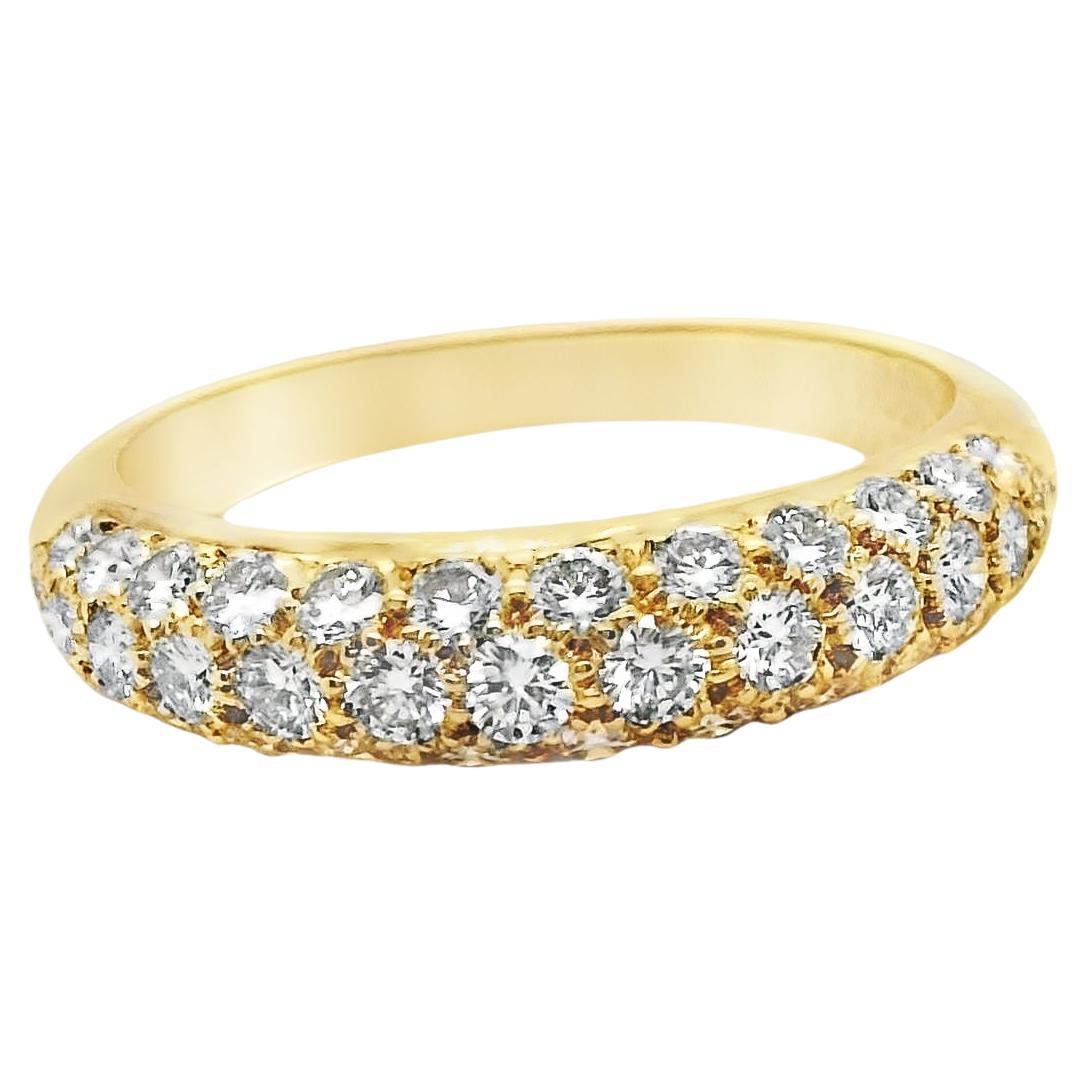 Van Cleef and Arpels Diamond 3 row Bombe ring For Sale at 1stDibs