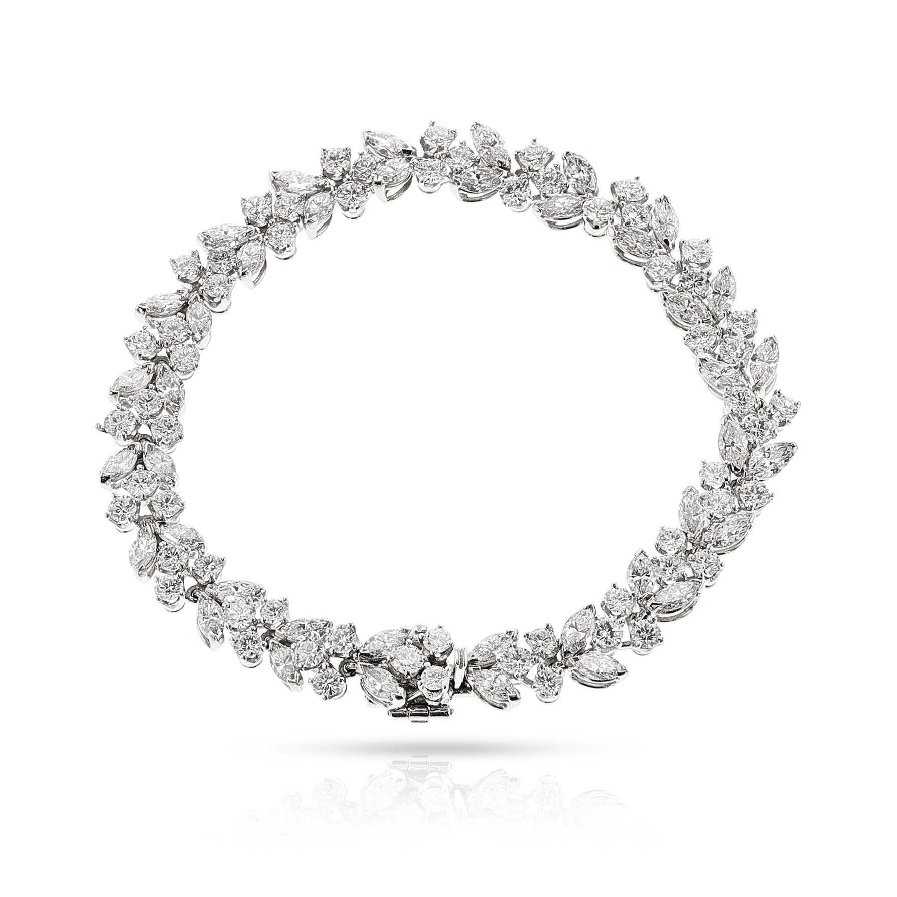 Van Cleef and Arpels Diamond Bracelet, Platinum with Certificate of ...
