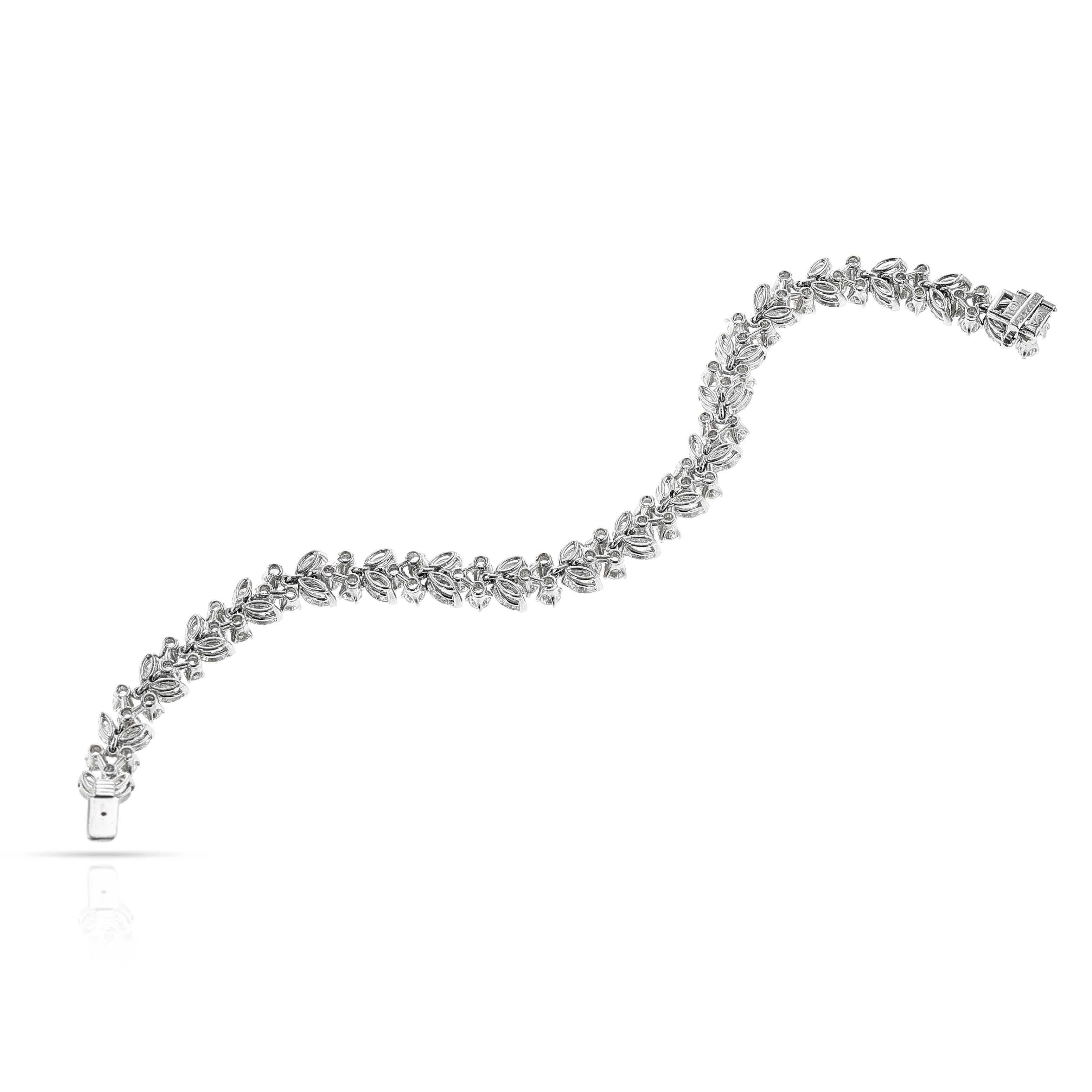 Van Cleef and Arpels Diamond Bracelet, Platinum with Certificate of ...