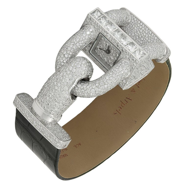 Van Cleef and Arpels Diamond Cadenas Watch For Sale at 1stDibs