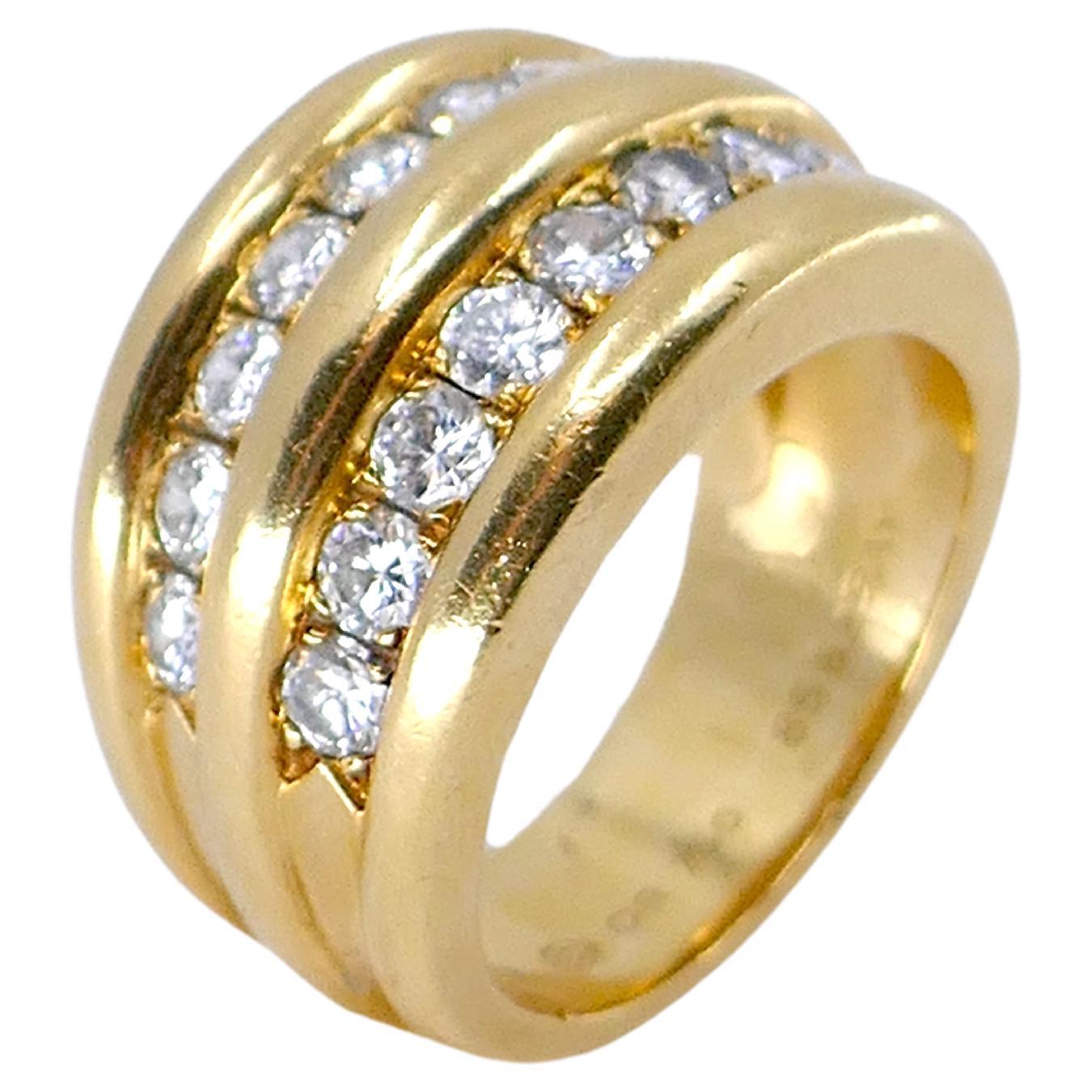 Van Cleef and Arpels Diamond Cluster Ring 18k Gold size 6.25 For Sale ...