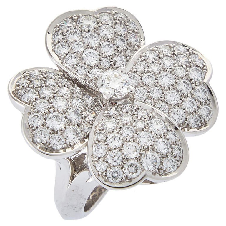 Van Cleef and Arpels Diamond 'Cosmos' Large Model Ring at 1stDibs