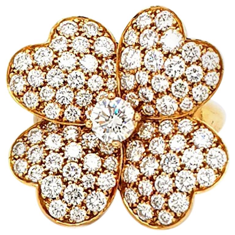 Van Cleef and Arpels Diamond Cosmos Ring, Large Model For Sale at ...
