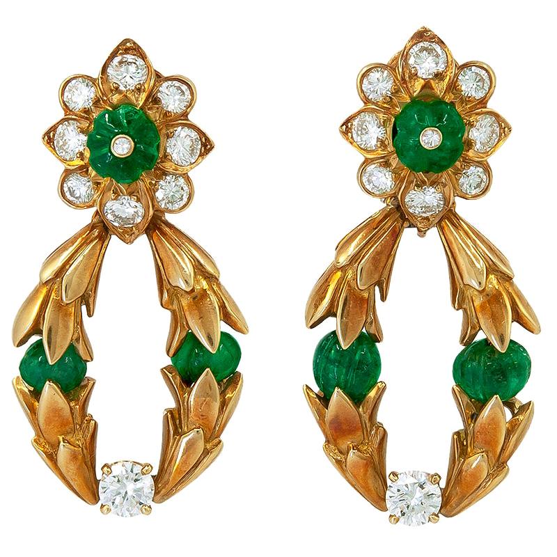 Van Cleef and Arpels Diamond Heart Earrings at 1stDibs