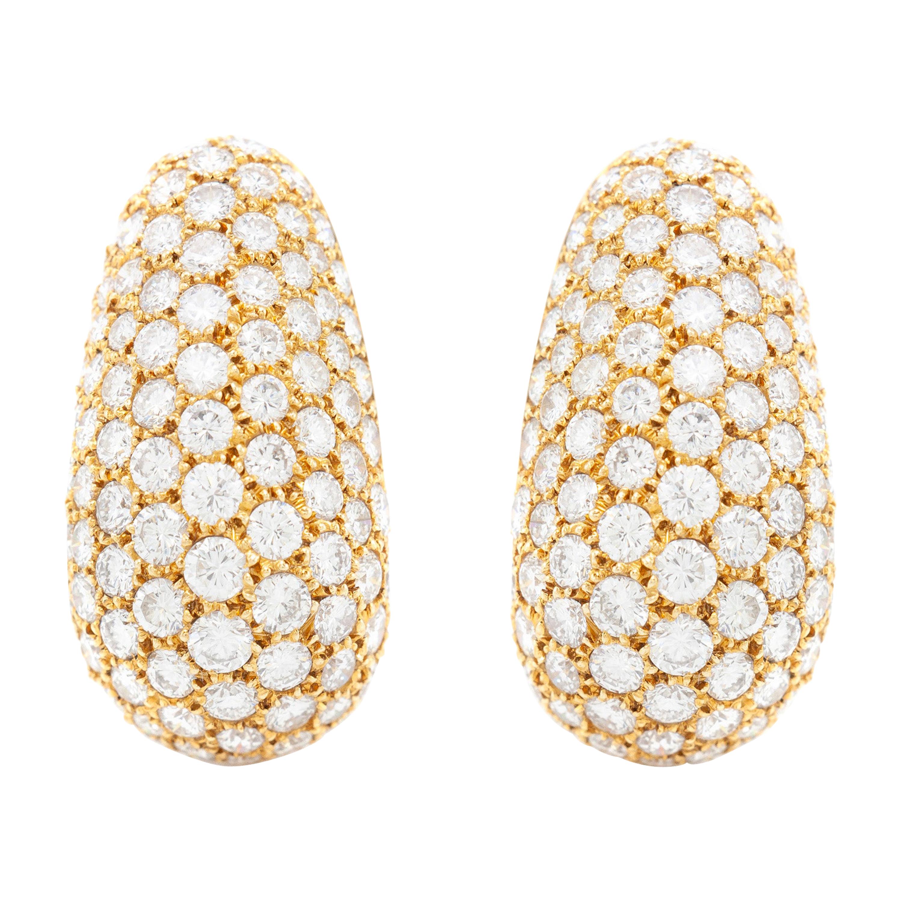 Van Cleef and Arpels Emerald Ruby Diamond Gold Ear Clips For Sale at ...