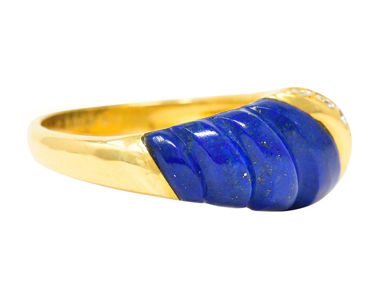 Van Cleef and Arpels Diamond Lapis Lazuli 18 Karat Yellow Gold Vintage ...