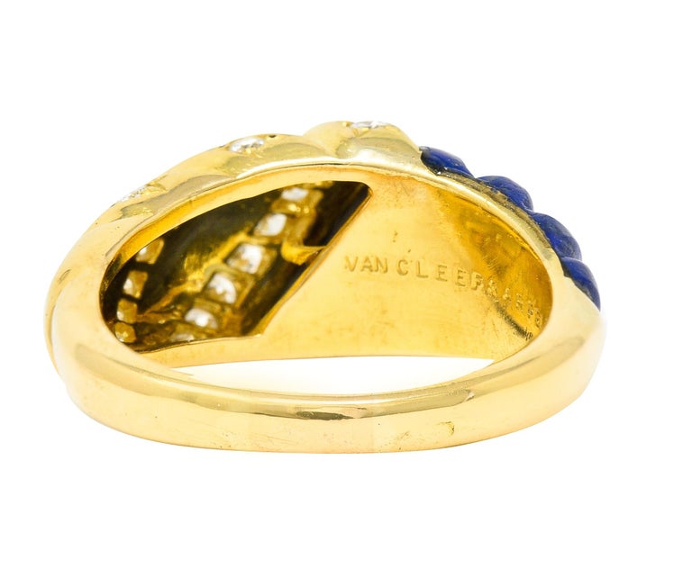 Van Cleef and Arpels Diamond Lapis Lazuli 18 Karat Yellow Gold Vintage ...