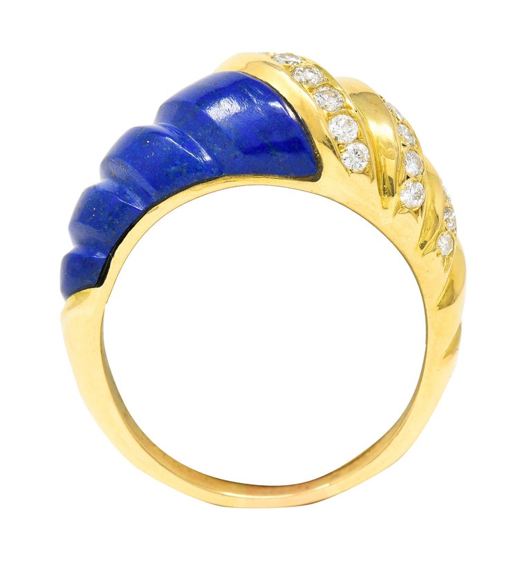 Van Cleef and Arpels Diamond Lapis Lazuli 18 Karat Yellow Gold Vintage ...