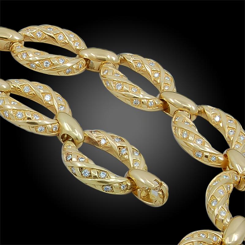 Van Cleef and Arpels Diamond Long Chain Gold Necklace For Sale at ...