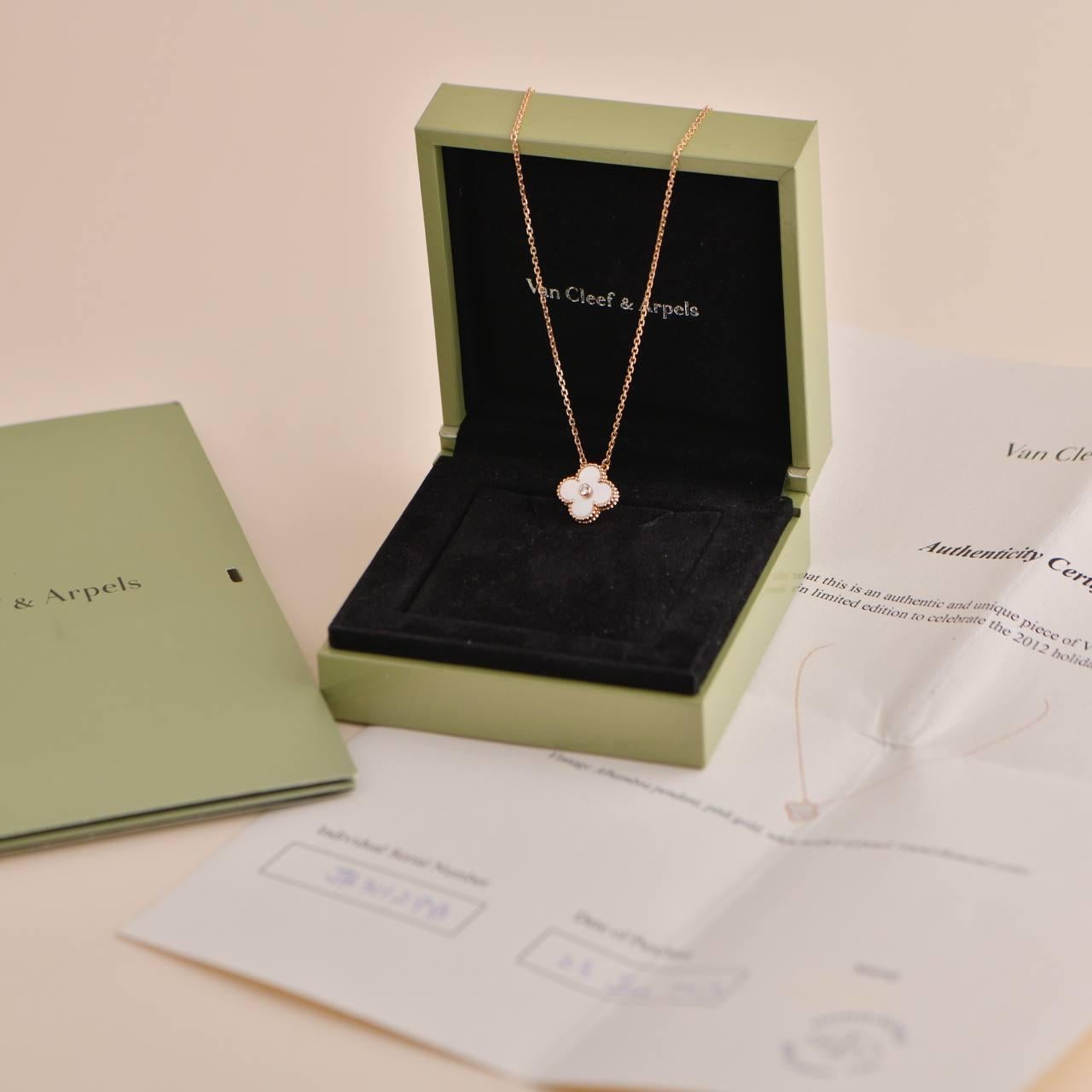 Van Cleef and Arpels Diamond Mother of Pearl Limited Edition Alhambra ...