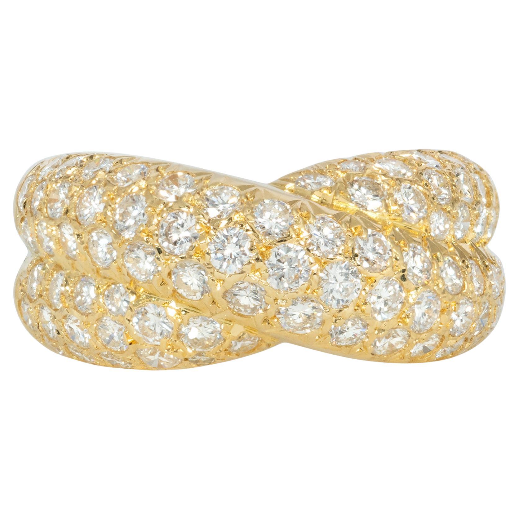 Van Cleef and Arpels, France Estate Gold and Diamond Crossover Style ...