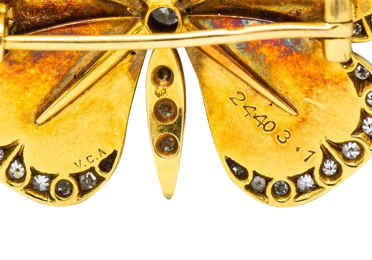 Van Cleef and Arpels French Diamond Enamel Platinum-Topped 18 Karat ...