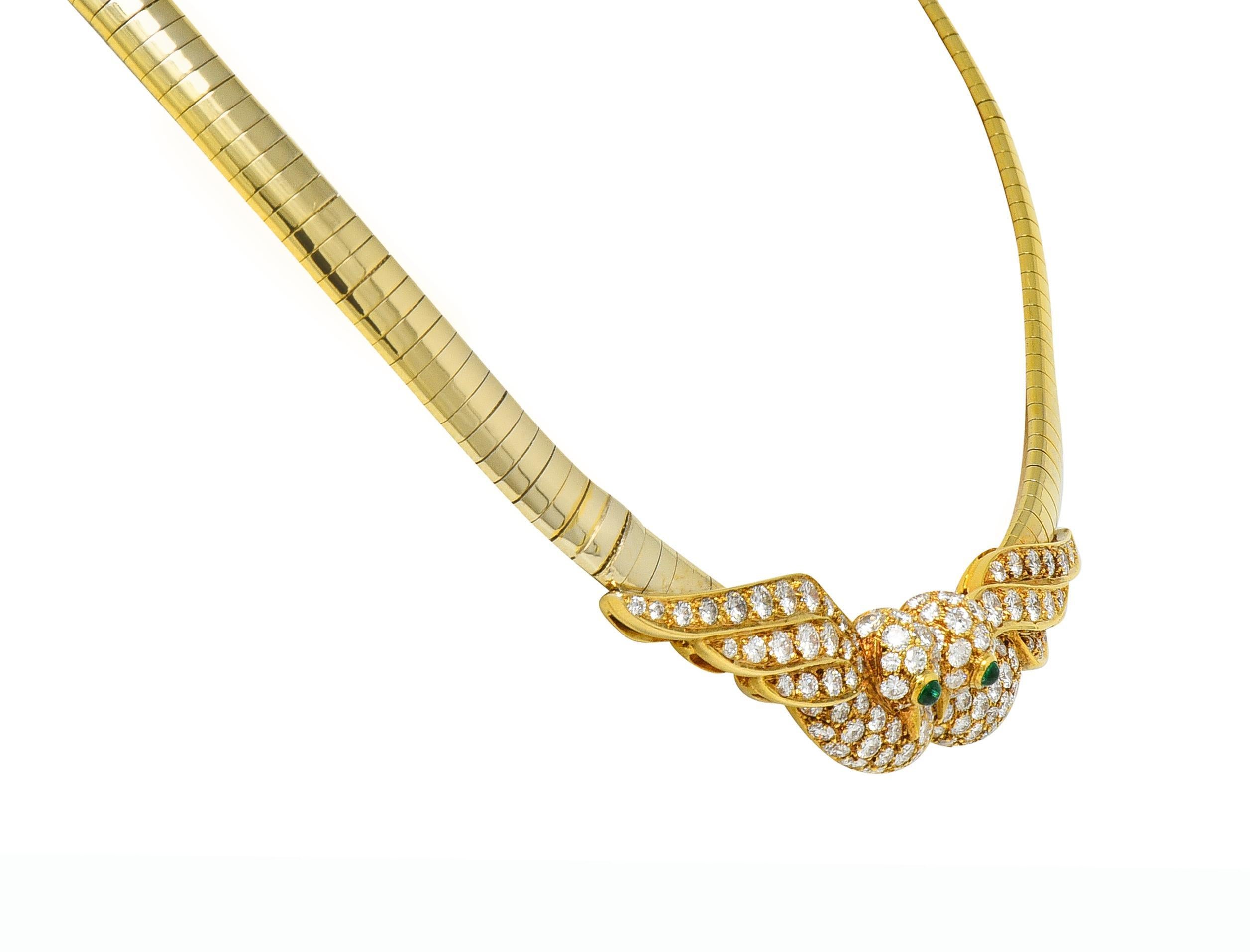 Van Cleef and Arpels French Diamonds Emerald 18 Karat Gold Love Bird ...