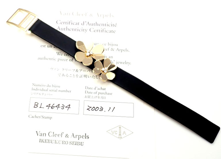 Van Cleef and Arpels Frivole Diamond Flower Yellow Gold Bracelet at 1stDibs