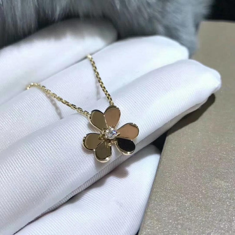 Van Cleef and Arpels Frivole Pendant, Mini Model White Gold, Diamond at ...