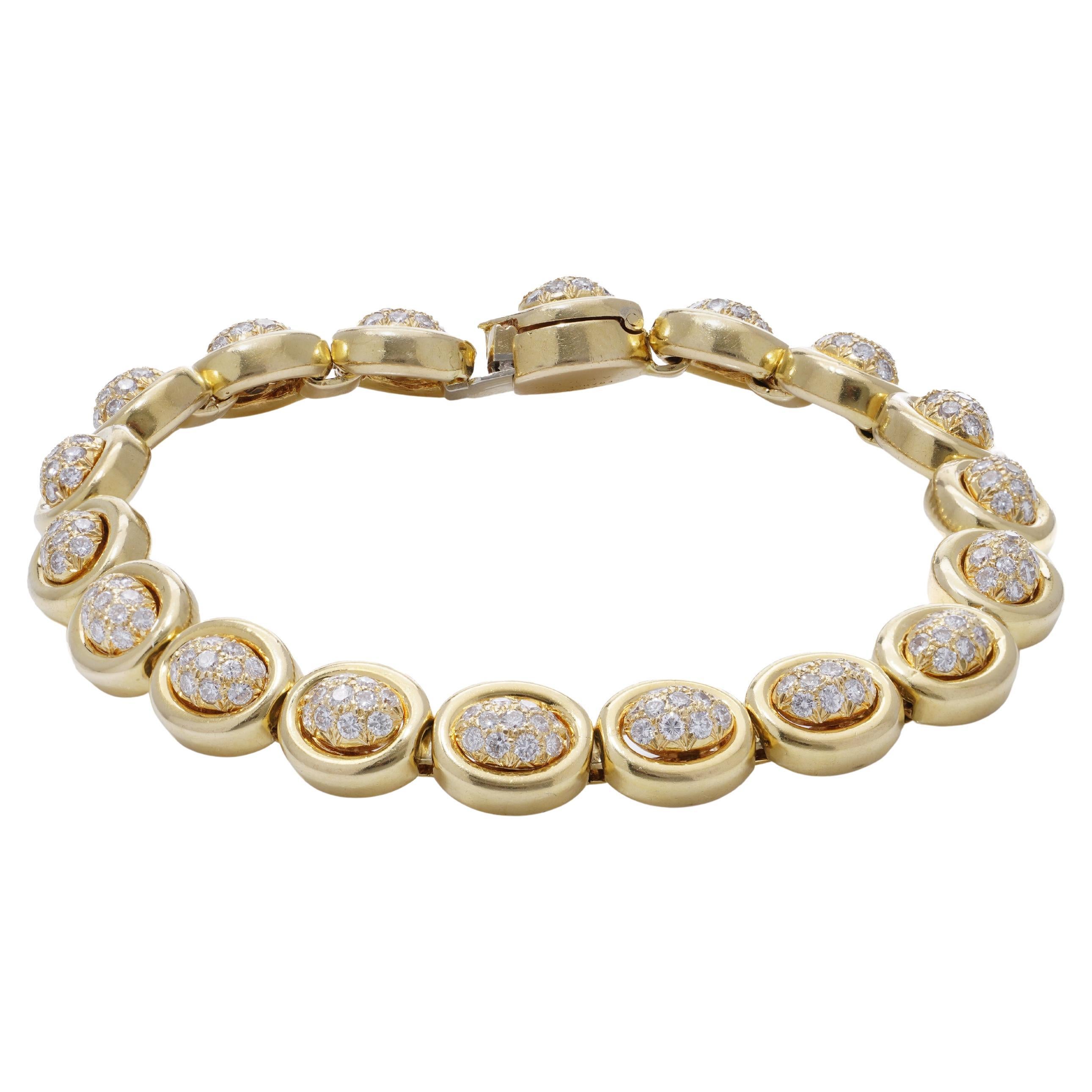 Van Cleef and Arpels Georges L'Enfant yellow gold diamond link bracelet ...