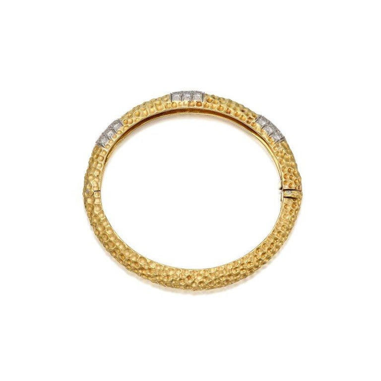 Van Cleef and Arpels Vintage 70s Gold and Diamond Bangle Bracelet and ...