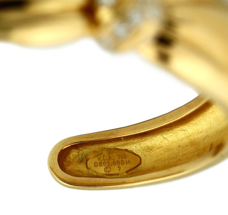Van Cleef and Arpels Gold and Diamond Bangle-Bracelet For Sale at 1stDibs