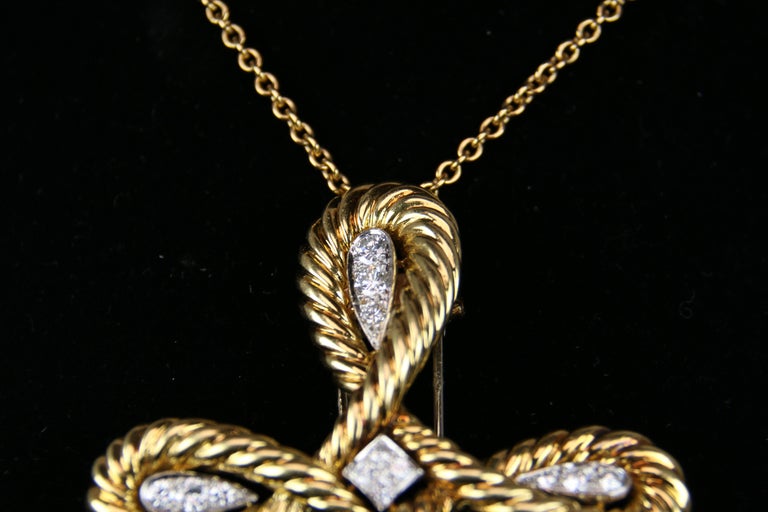 Van Cleef and Arpels Gold and Diamond Cross For Sale at 1stDibs