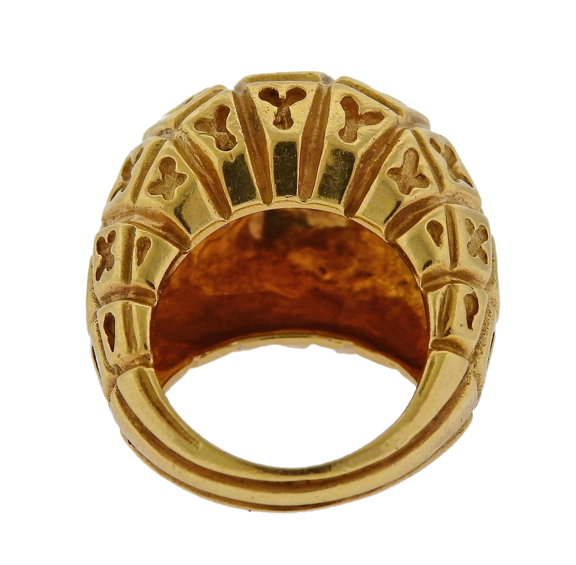 Van Cleef and Arpels Gold Dome Ring For Sale at 1stDibs | vca ring