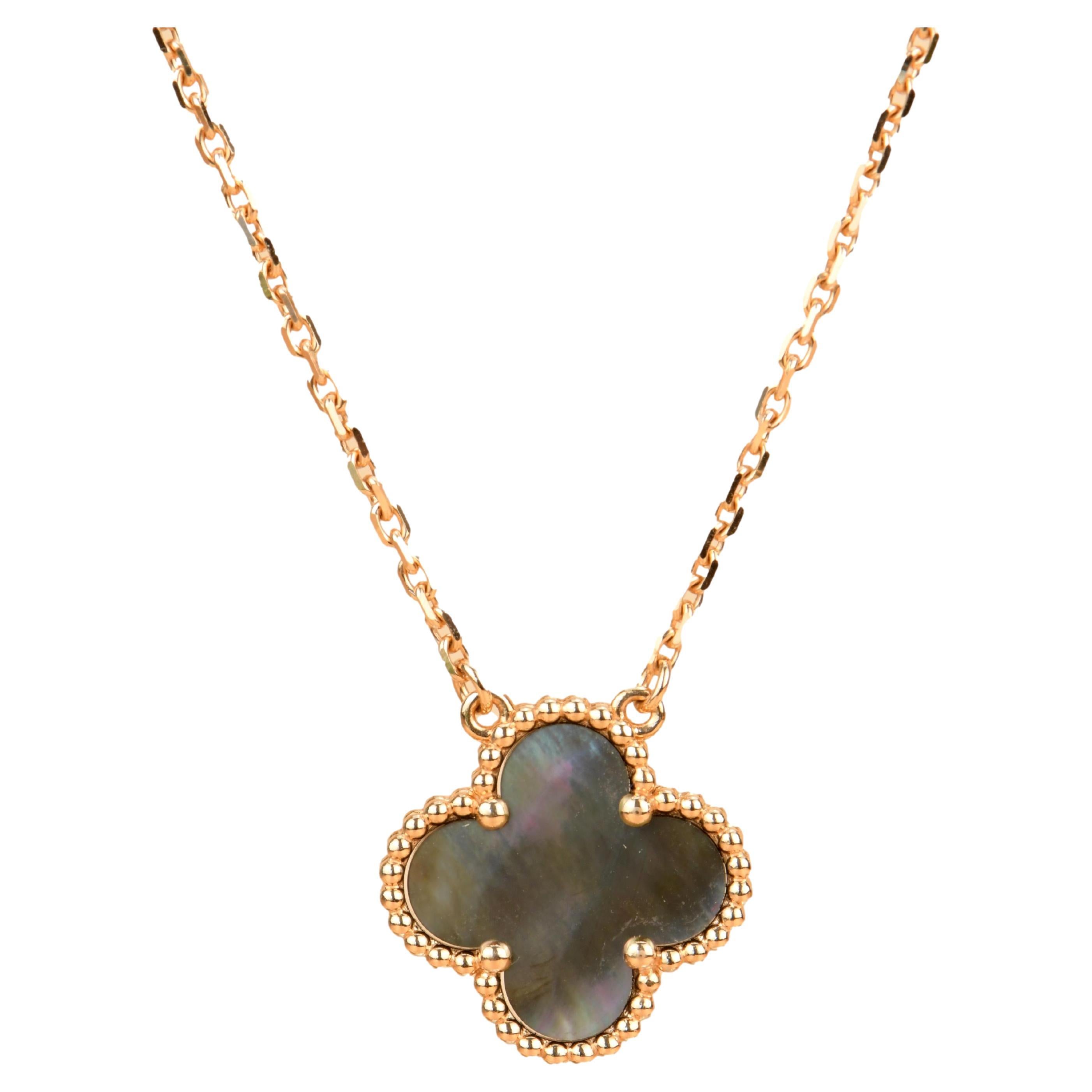 Van Cleef Arpels Alhambra Mother of Pearl Gold Pendant Necklace at ...