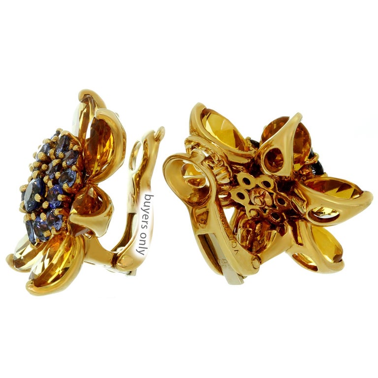 Van Cleef and Arpels Hawaii Citrine Sapphire Yellow Gold Flower ...