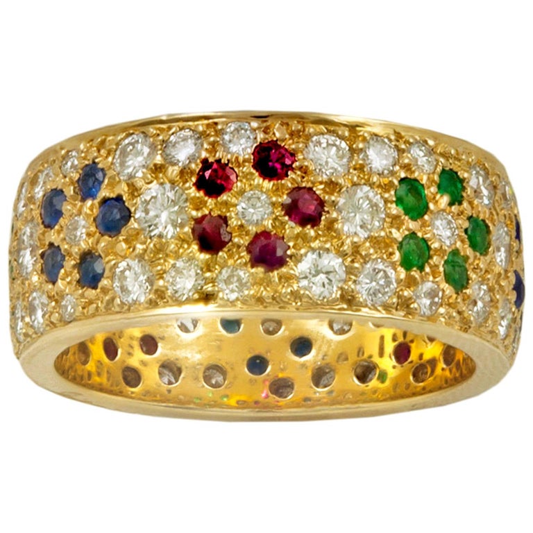 Van Cleef and Arpels Hawaii Tutti Frutti Ring For Sale at 1stDibs
