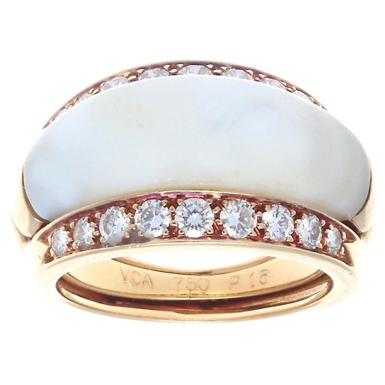 Van Cleef and Arpels Interchangeable Gemstone Diamond Gold Ring at 1stDibs