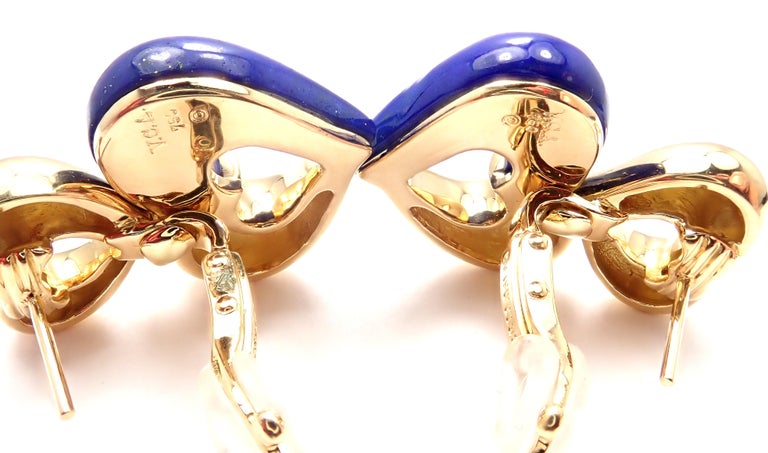 Van Cleef and Arpels Lapis Lazuli Heart Shape Yellow Gold Earrings For ...