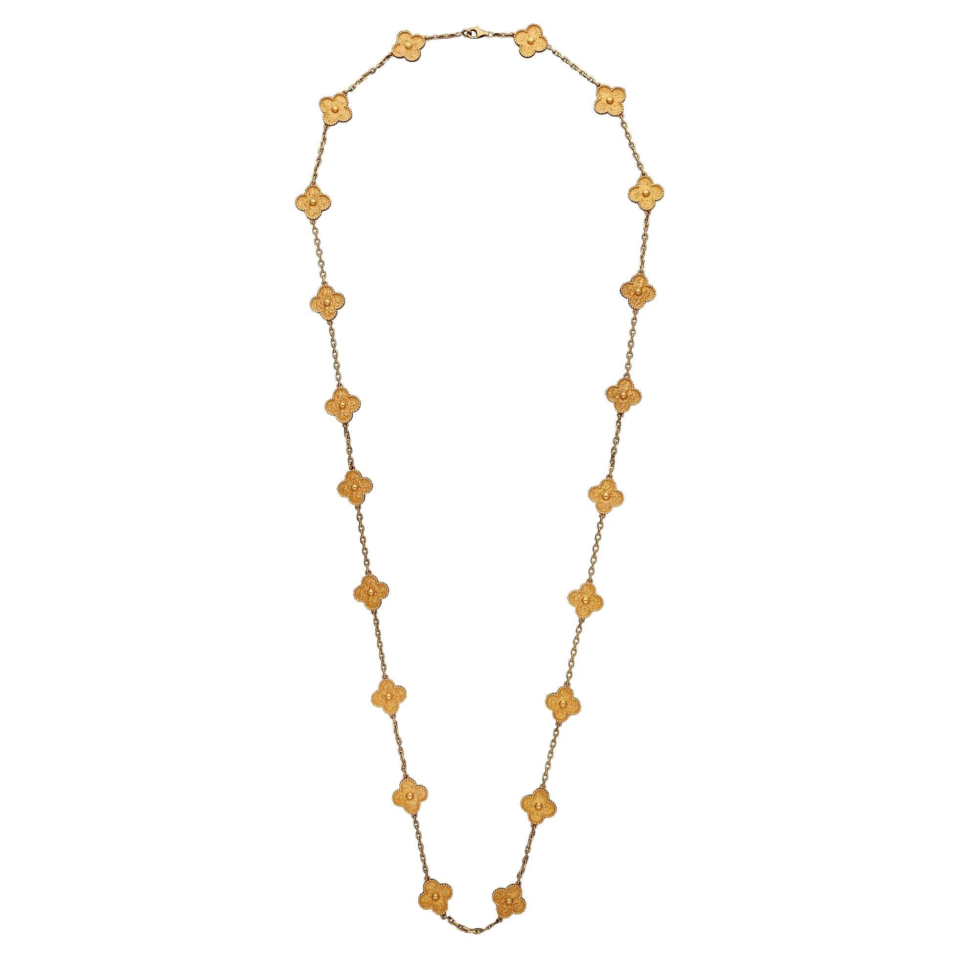 Van Cleef and Arpels Paris Nautical Link Long Gold Neck Chain at 1stDibs