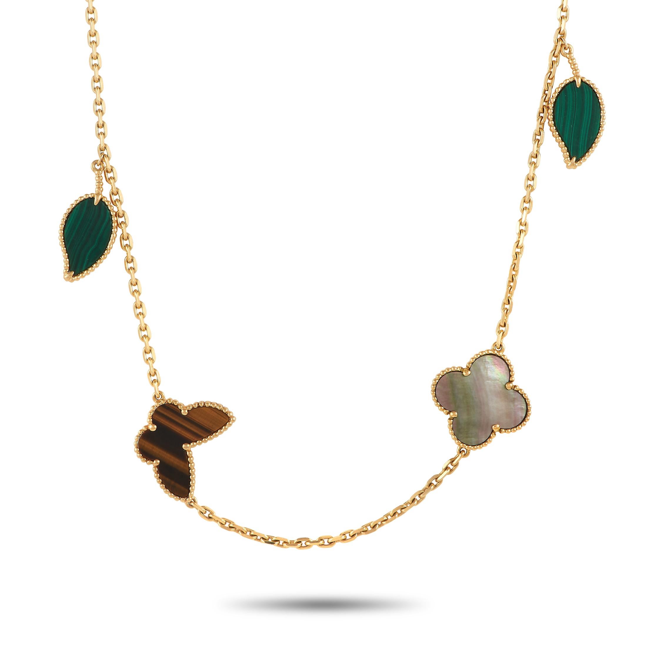 Van Cleef and Arpels Lucky Alhambra 18k Yellow Gold Long Necklace For ...