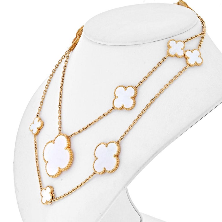 Van Cleef and Arpels Magic Alhambra 11 Motif Mother of Pearl Necklace ...