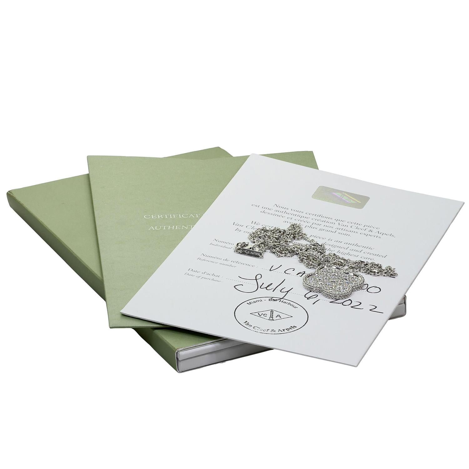 Van Cleef and Arpels Magic Alhambra Diamond Long Pendant Necklace Box ...