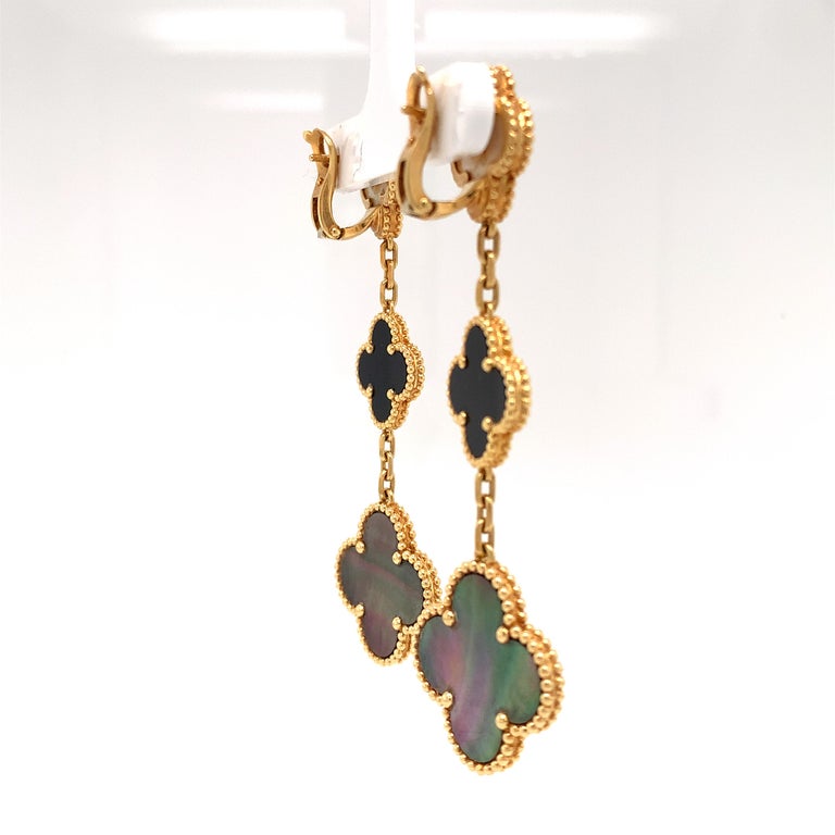 Van Cleef and Arpels Magic Alhambra Earrings, 3 Motifs at 1stDibs