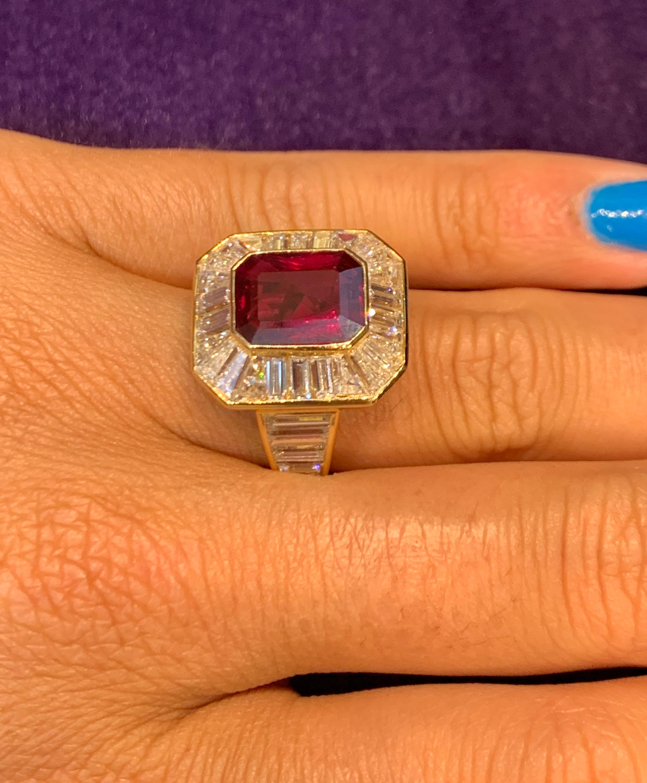 Van Cleef and Arpels Men's Ruby and Diamond Ring For Sale at 1stDibs