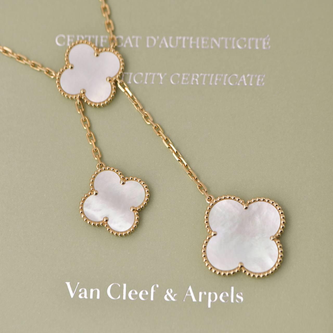 Van Cleef and Arpels Mother of Pearl Magic Alhambra Yellow Gold ...